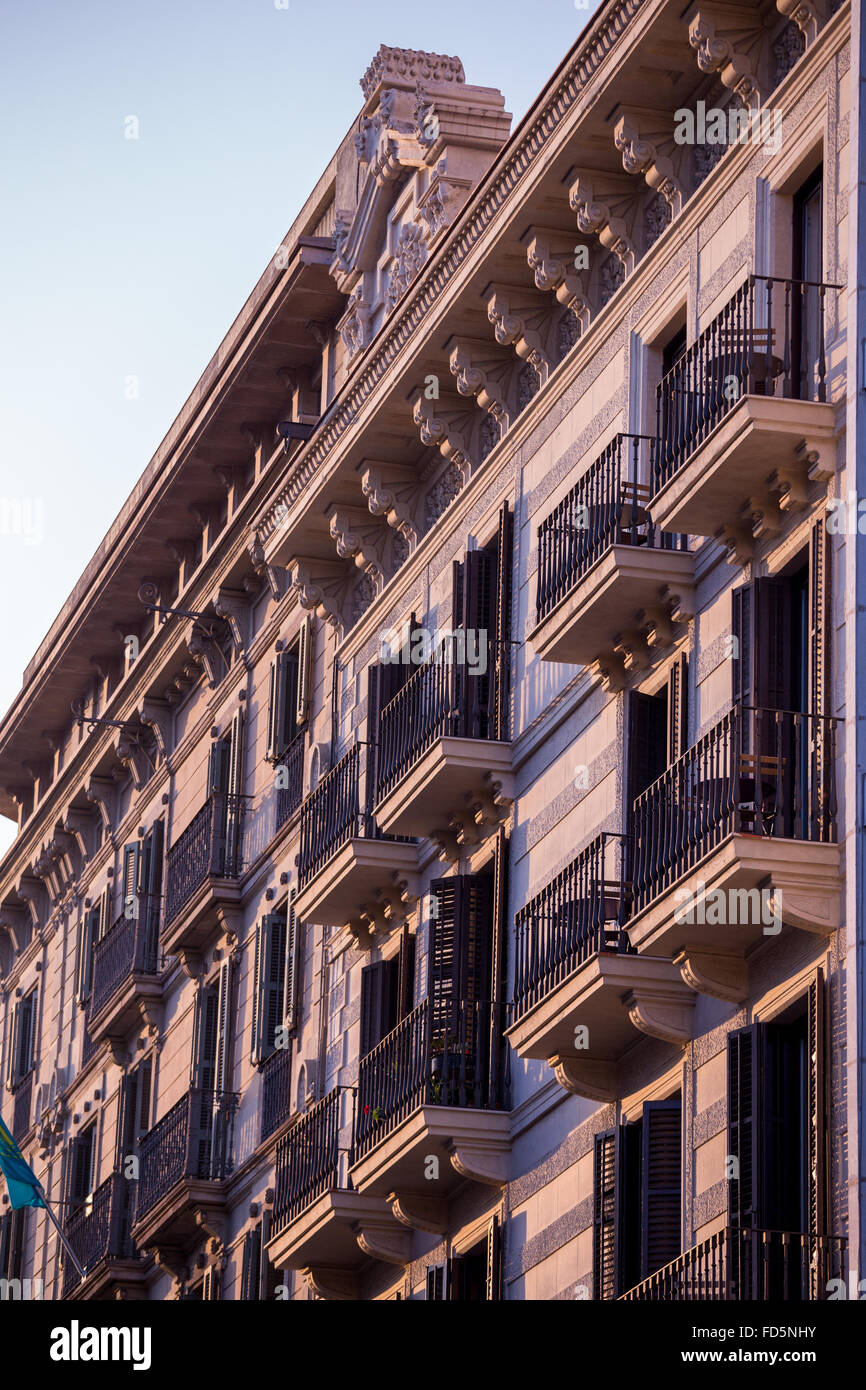 Old building detail at morning in Barcelona, Catalonia.Spain Stock ...
