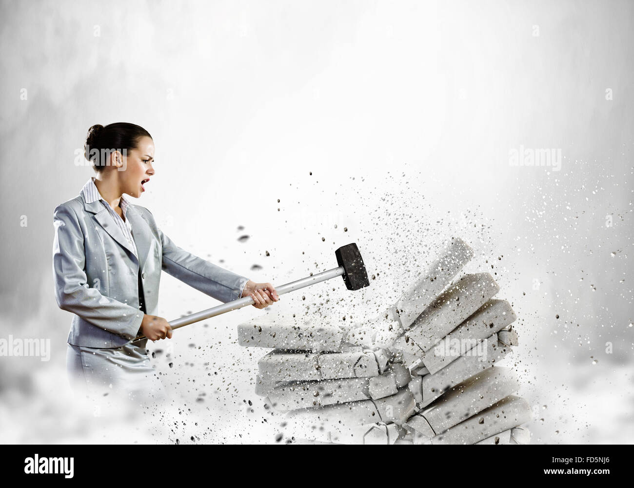 Woman Breaking Bricks High Resolution Stock Photography and Images - Alamy
