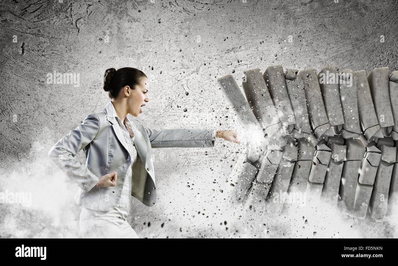 Woman breaking bricks hi-res stock photography and images - Alamy