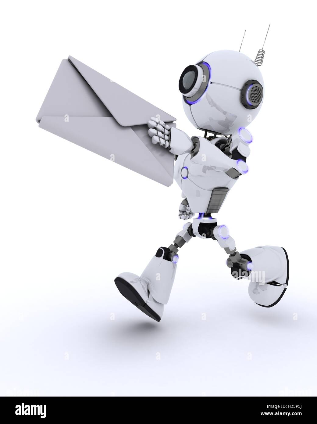 3D Render of a Robot delivering a letter Stock Photo - Alamy