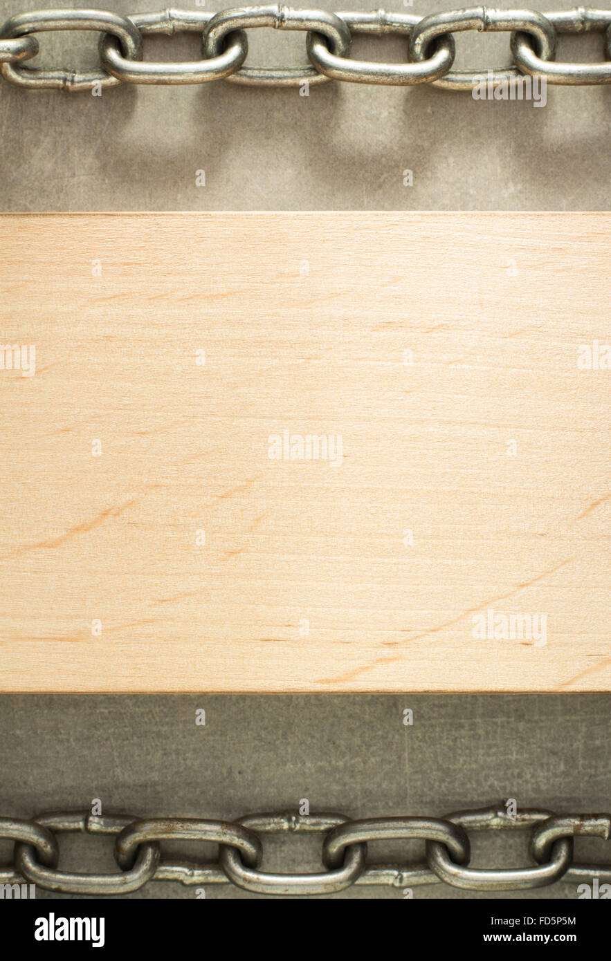 metal chain and wooden background Stock Photo - Alamy