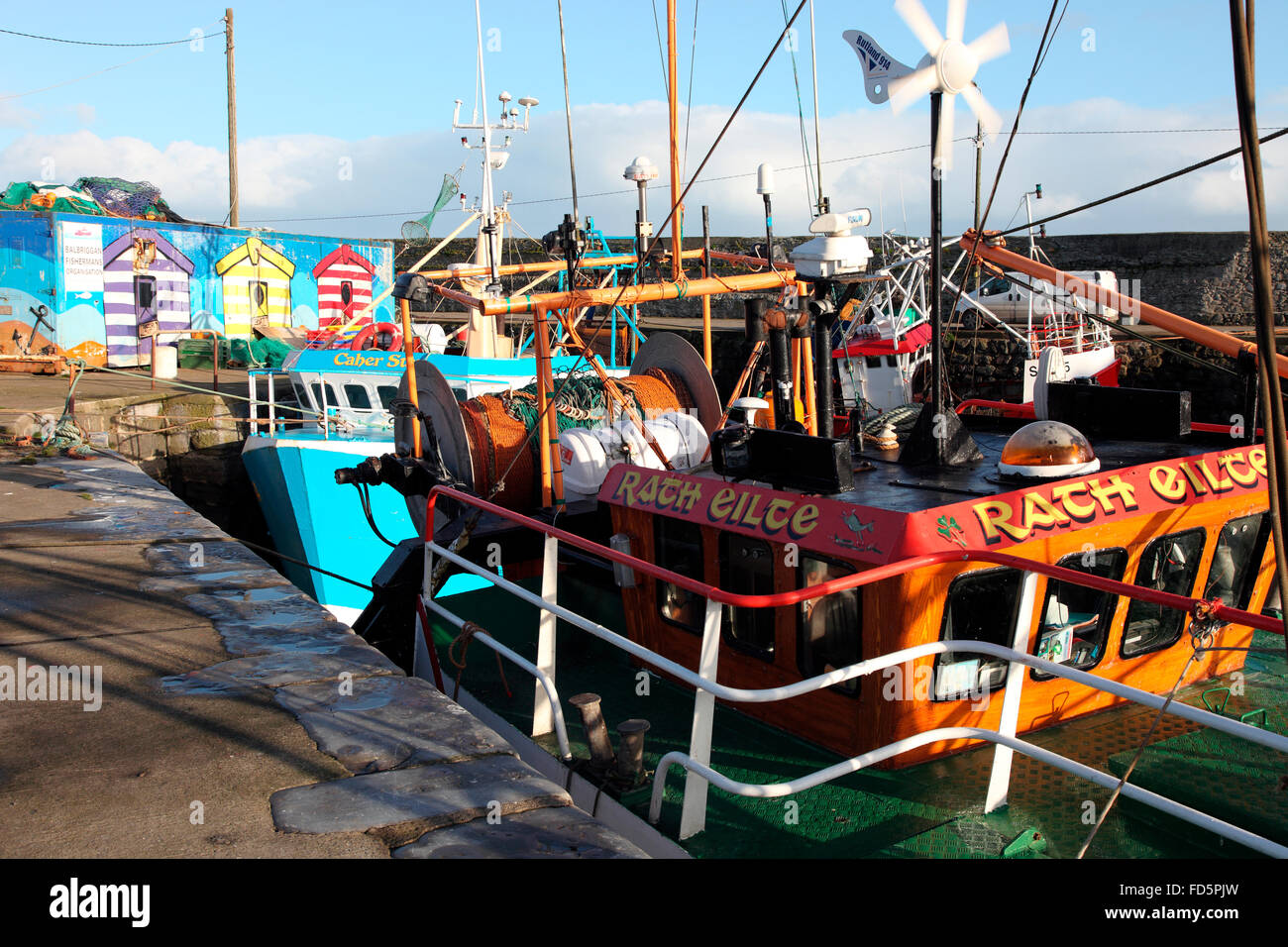 Fishing boats in Balbriggan Harbour Stock Photo - Alamy