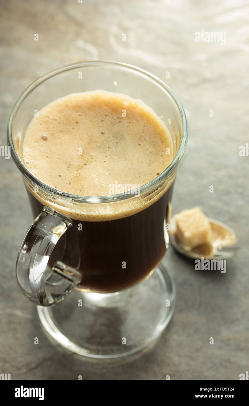 cup of coffee on table Stock Photo - Alamy