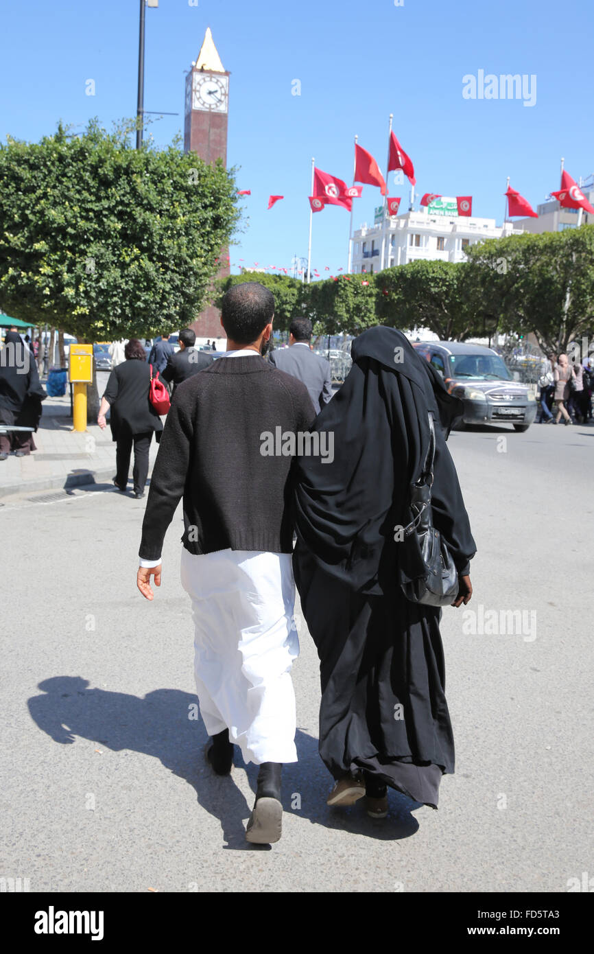 Muslim Couple Walking