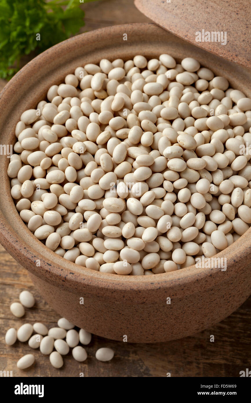 Dried white beans in a bowl Stock Photo - Alamy