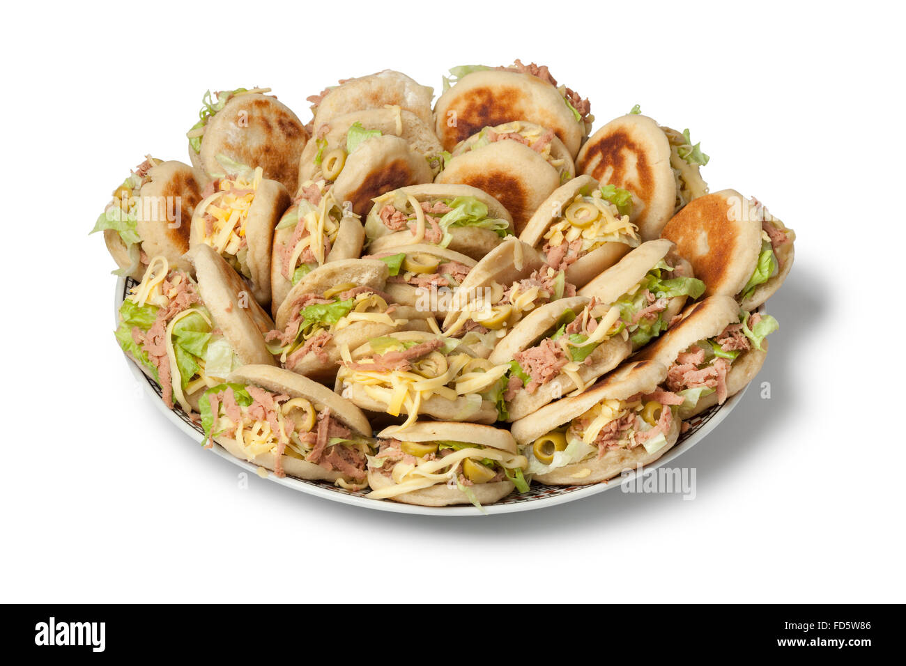 Fresh traditional Moroccan batbot sandwiches filled with saucage ...