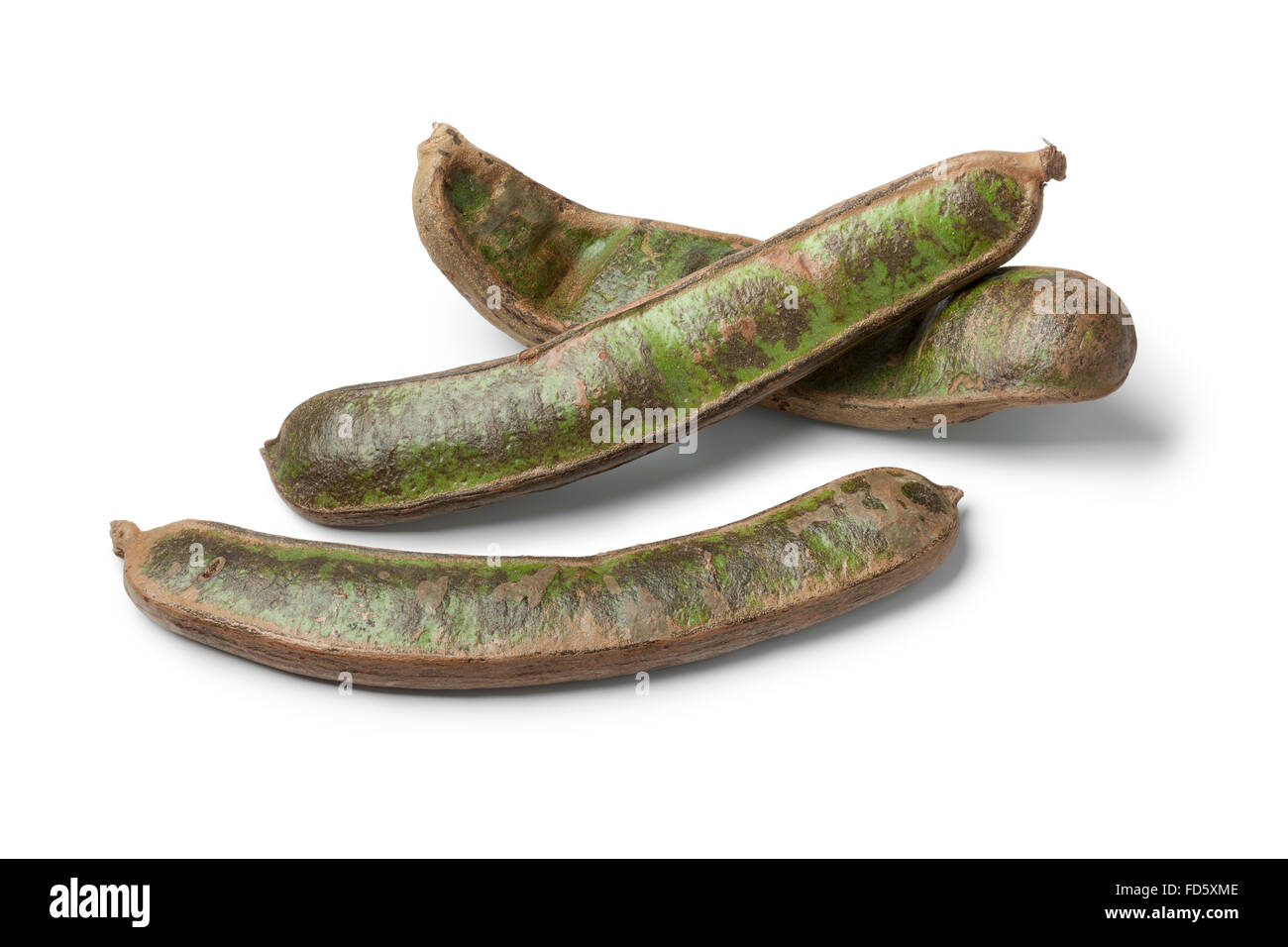 Fresh whole inga fruit on white background Stock Photo - Alamy