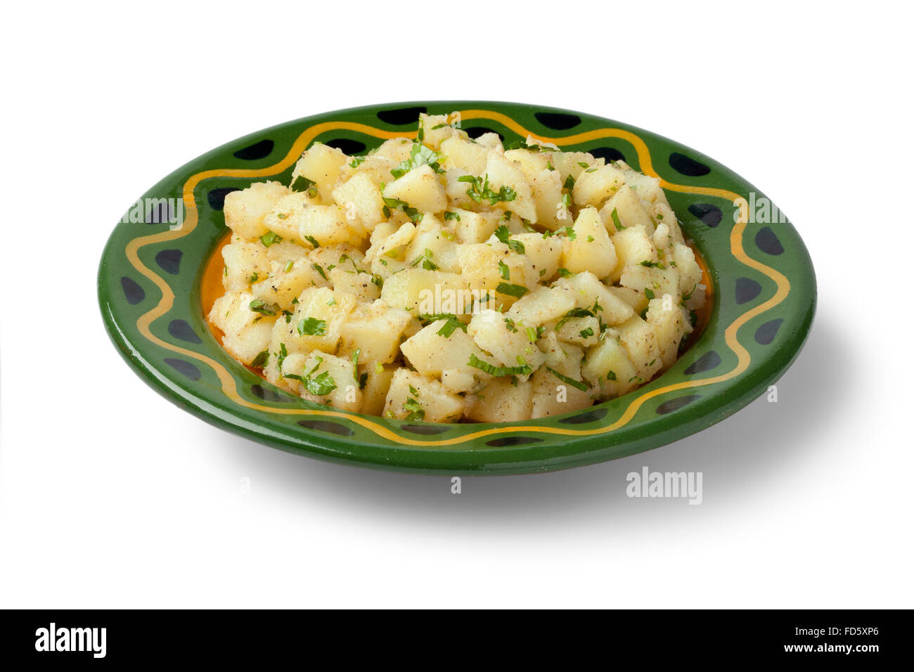 Traditional Moroccan potato salad on white background Stock Photo - Alamy