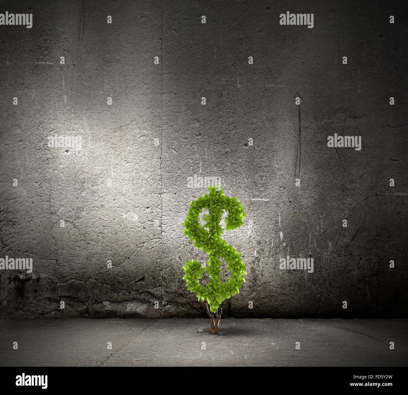 Image of money tree in shape of dollar symbol Stock Photo - Alamy