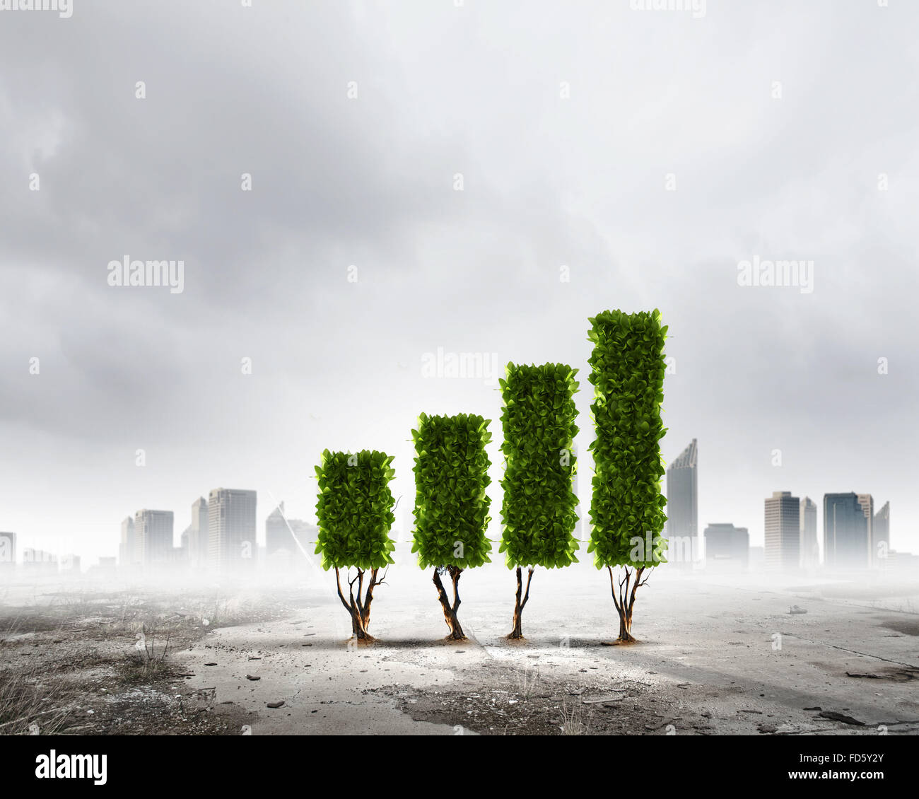 Image of green plant shaped like graph Stock Photo - Alamy