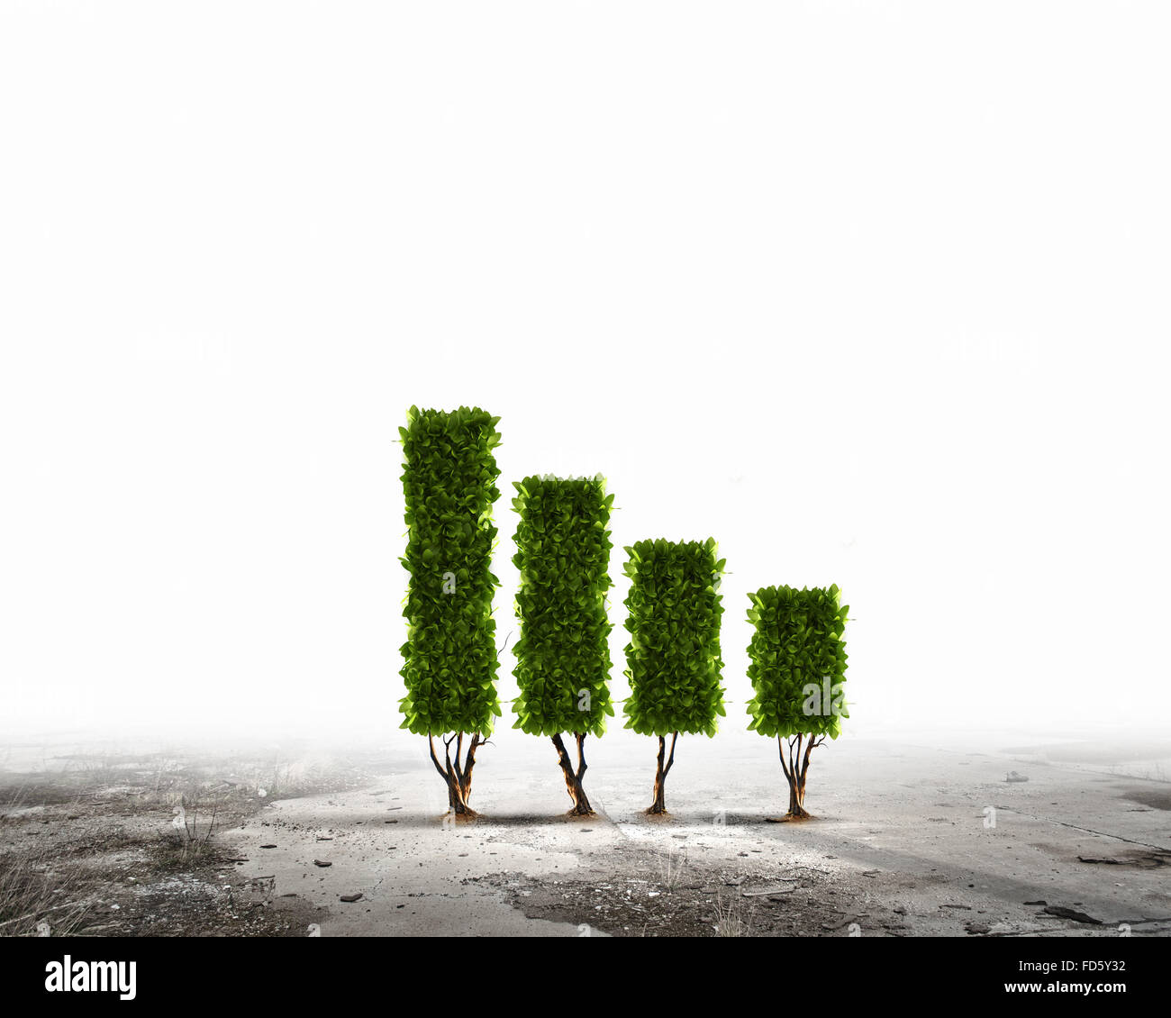Image of green plant shaped like graph Stock Photo - Alamy