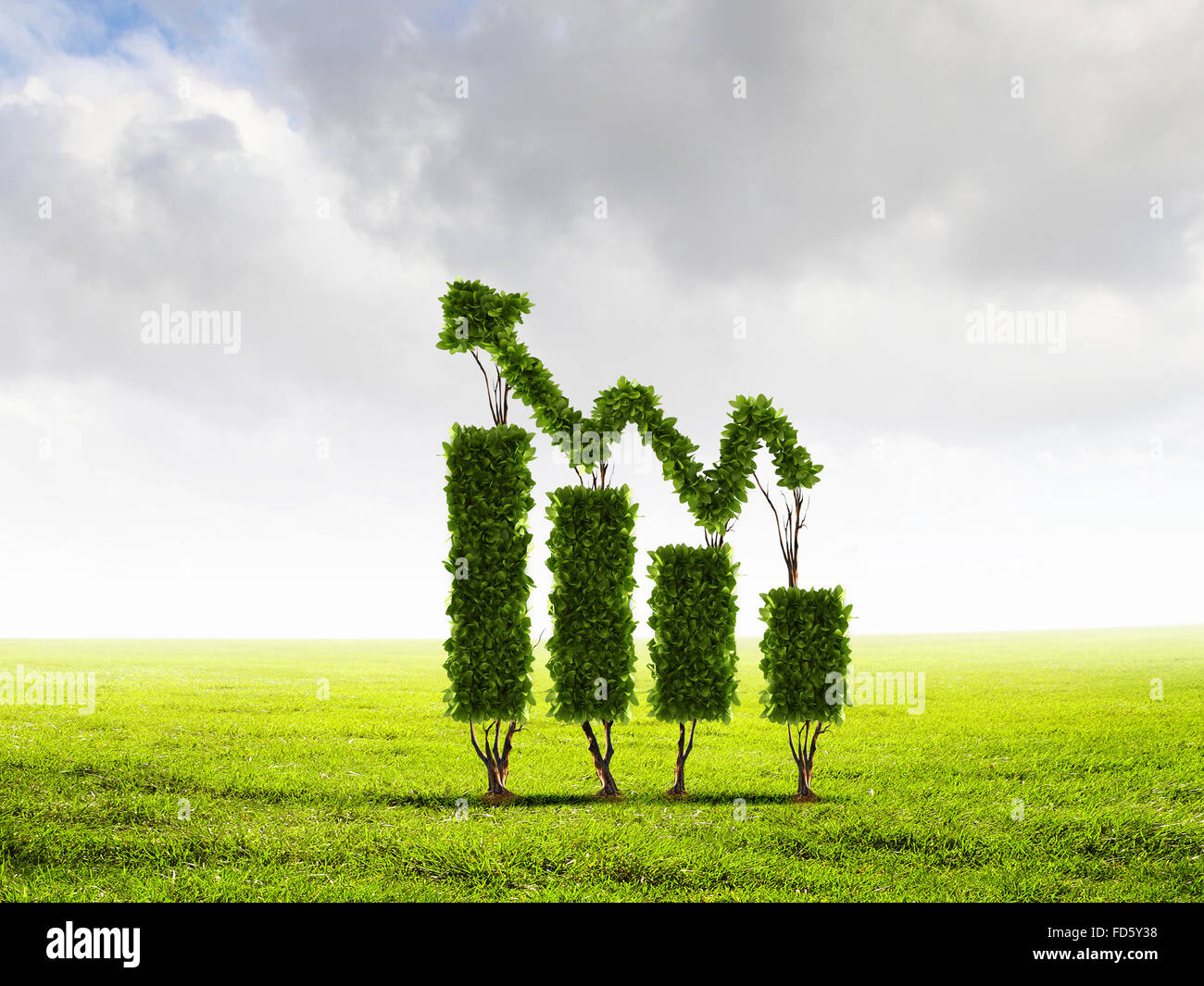 Image of green plant shaped like graph Stock Photo - Alamy