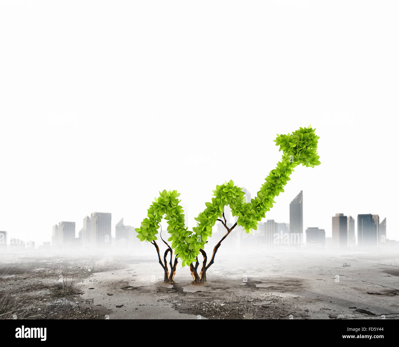 Image of green plant shaped like graph Stock Photo - Alamy