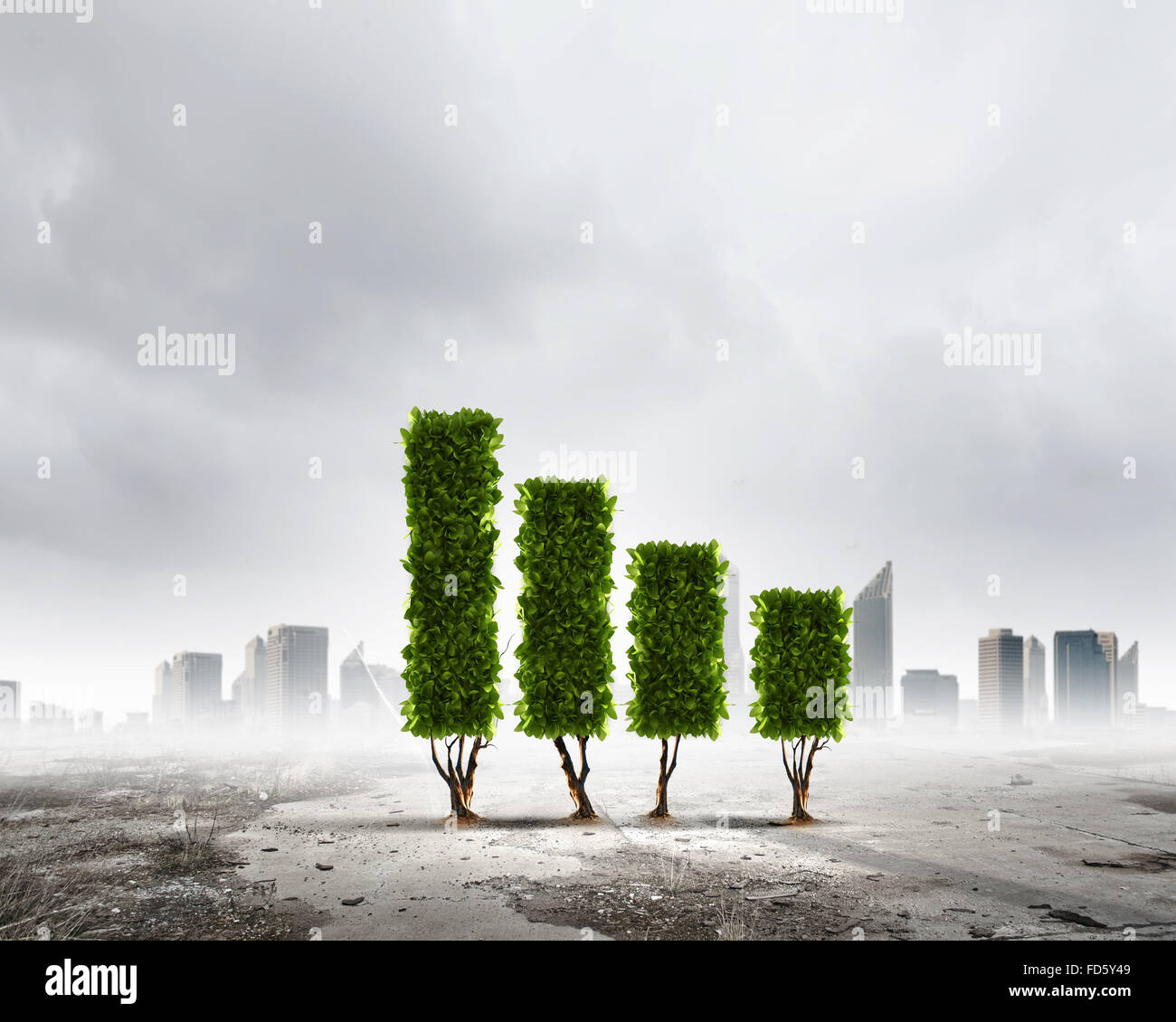 Image of green plant shaped like graph Stock Photo - Alamy