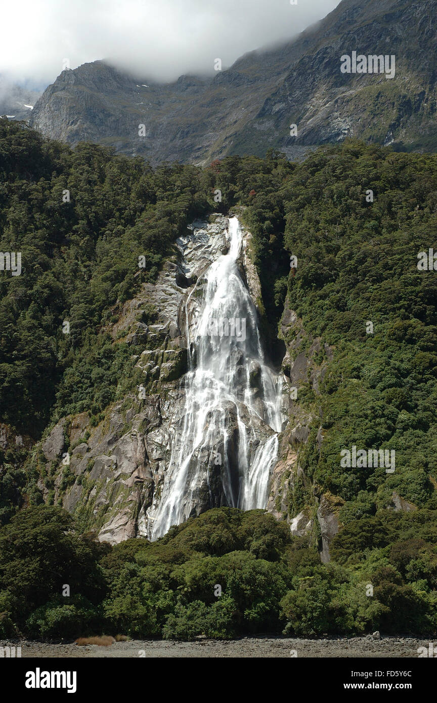 Waterfall, Milford Sound, South Island, New Zealand Stock Photo - Alamy
