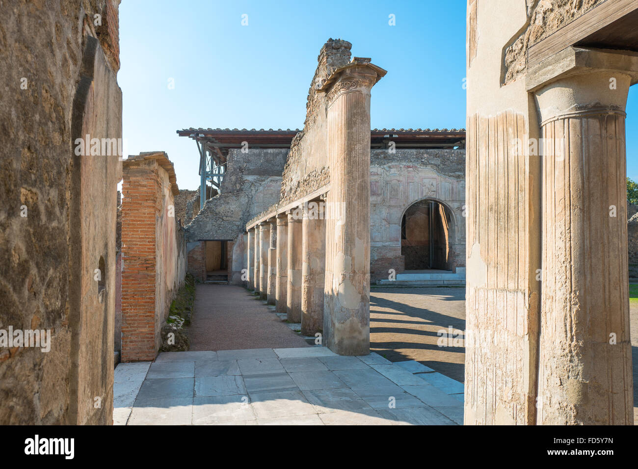 Italy, Pompei, the Stabiane Spas of the archaeological site Stock Photo ...