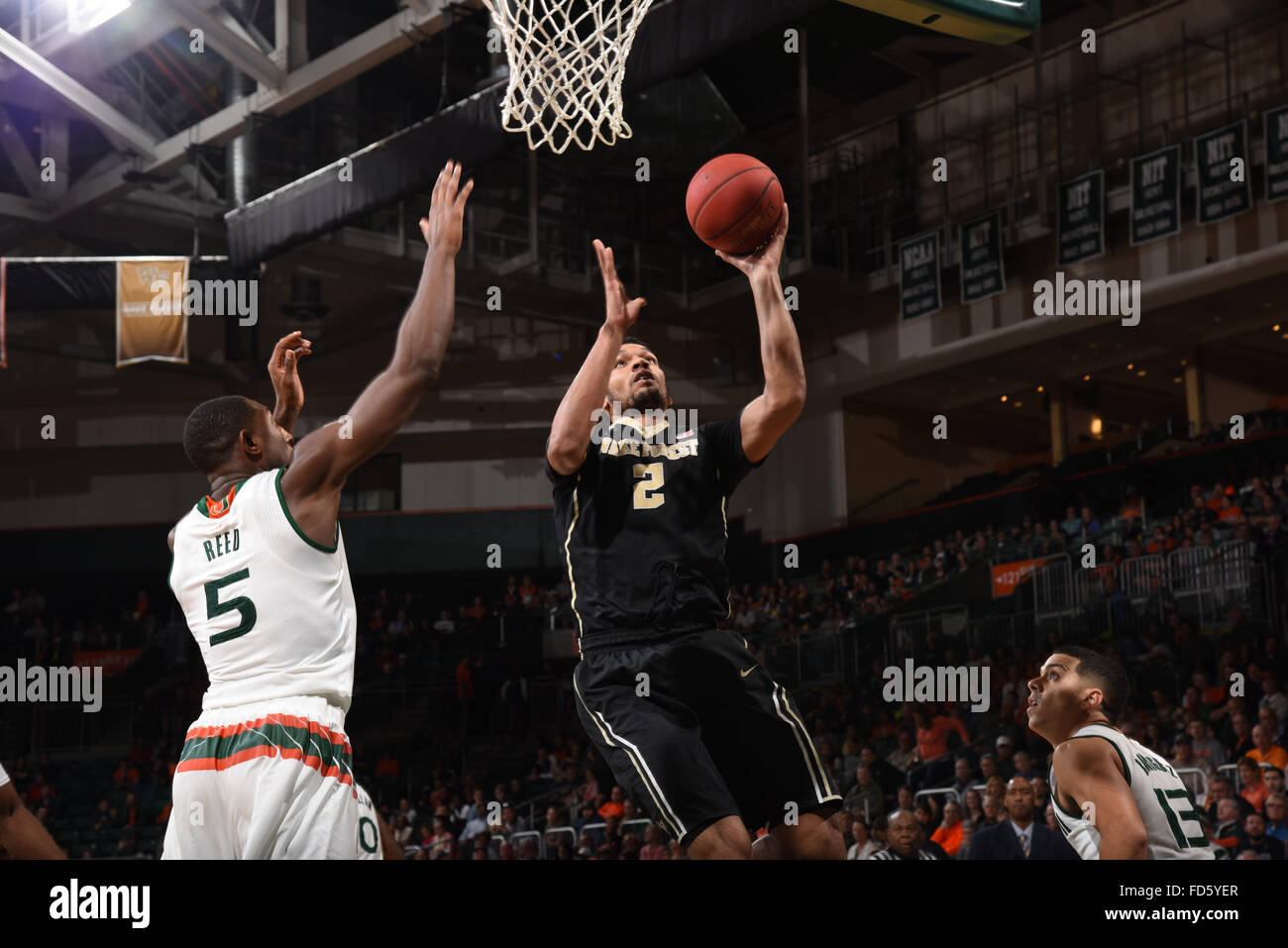 Coral Gables, Florida, USA. 25th Jan, 2016. Devin Thomas #2 of Wake ...