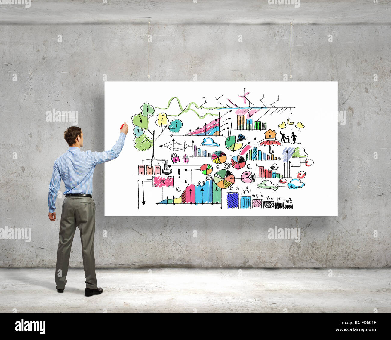 Image businessman drawing lamp hi-res stock photography and images - Alamy