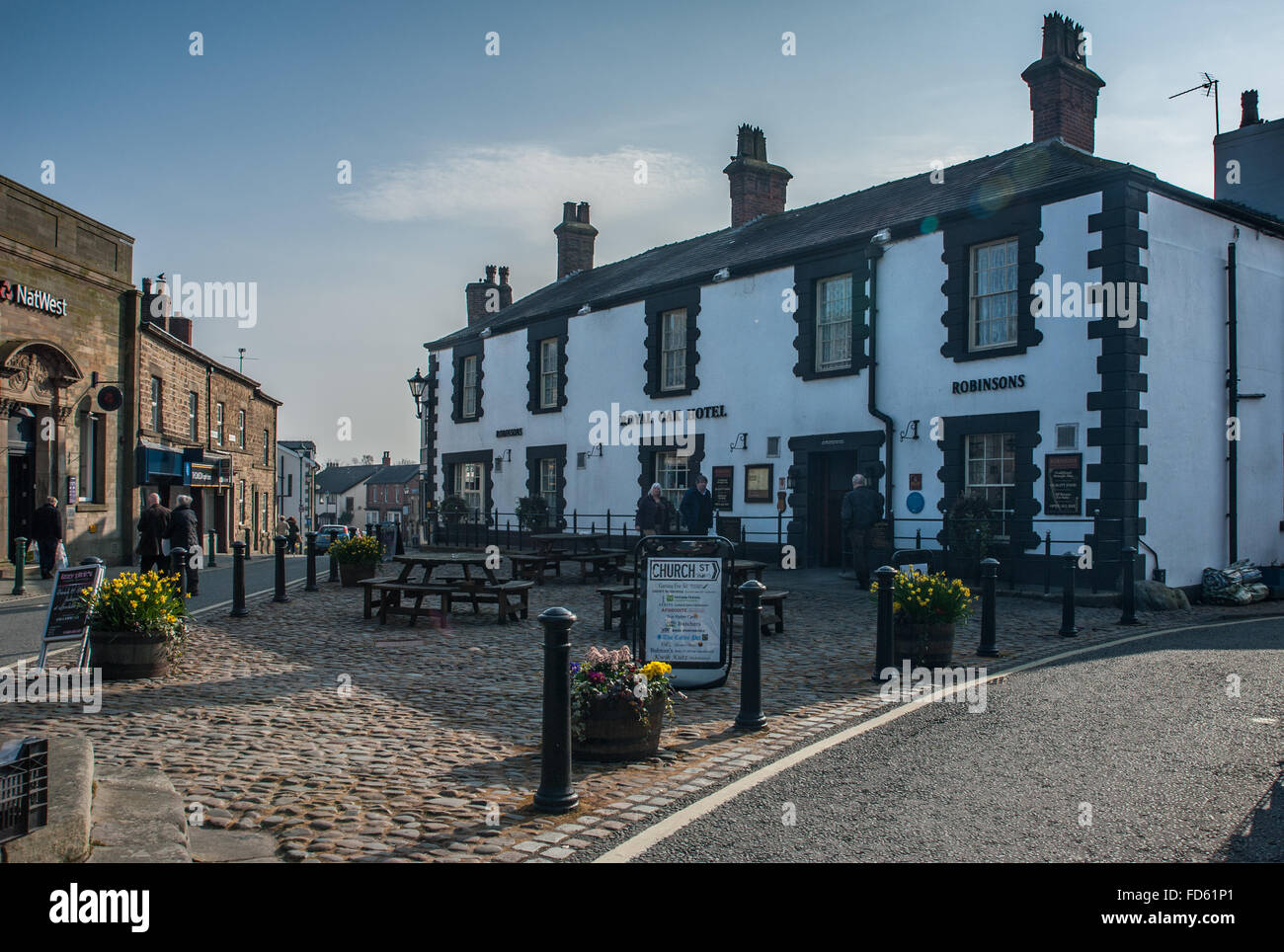 Garstang Main Street and The Royal Oak Hotel Stock Photo - Alamy