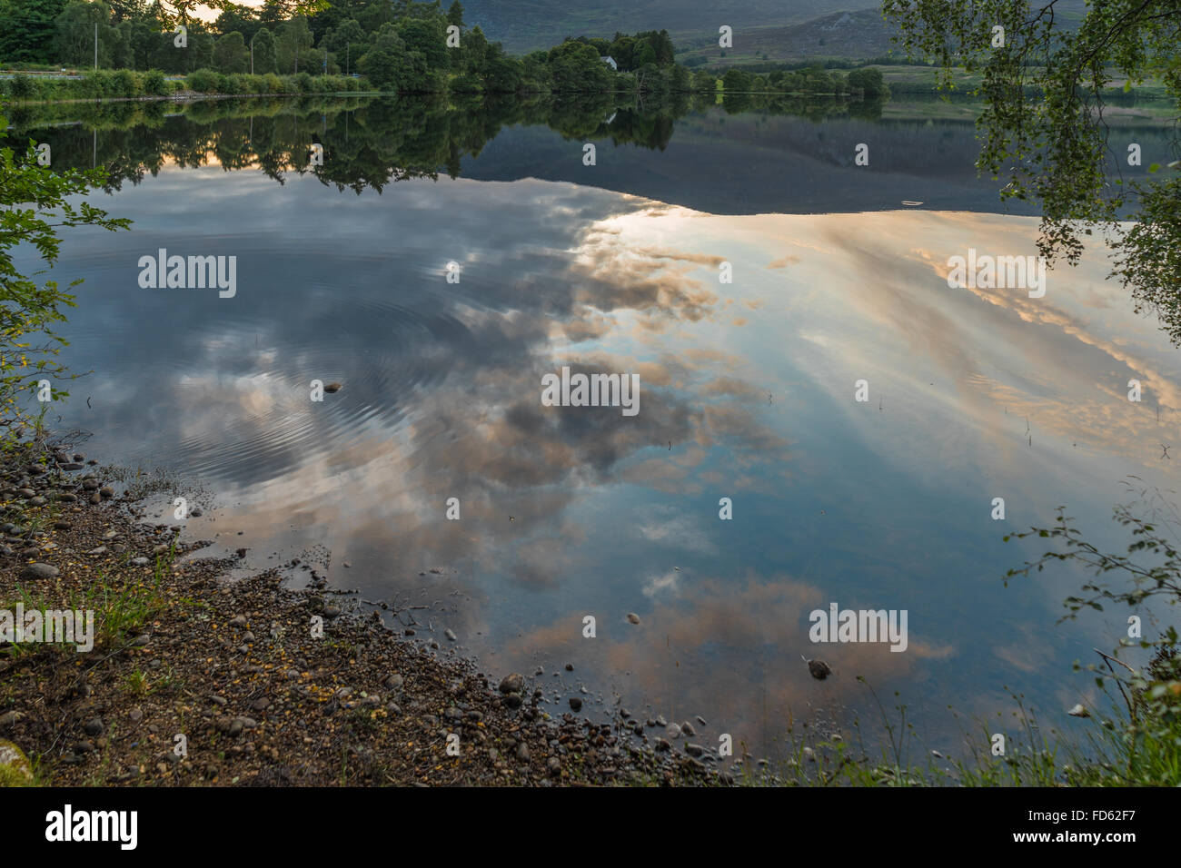 Reflections in Loch Alvie Stock Photo - Alamy