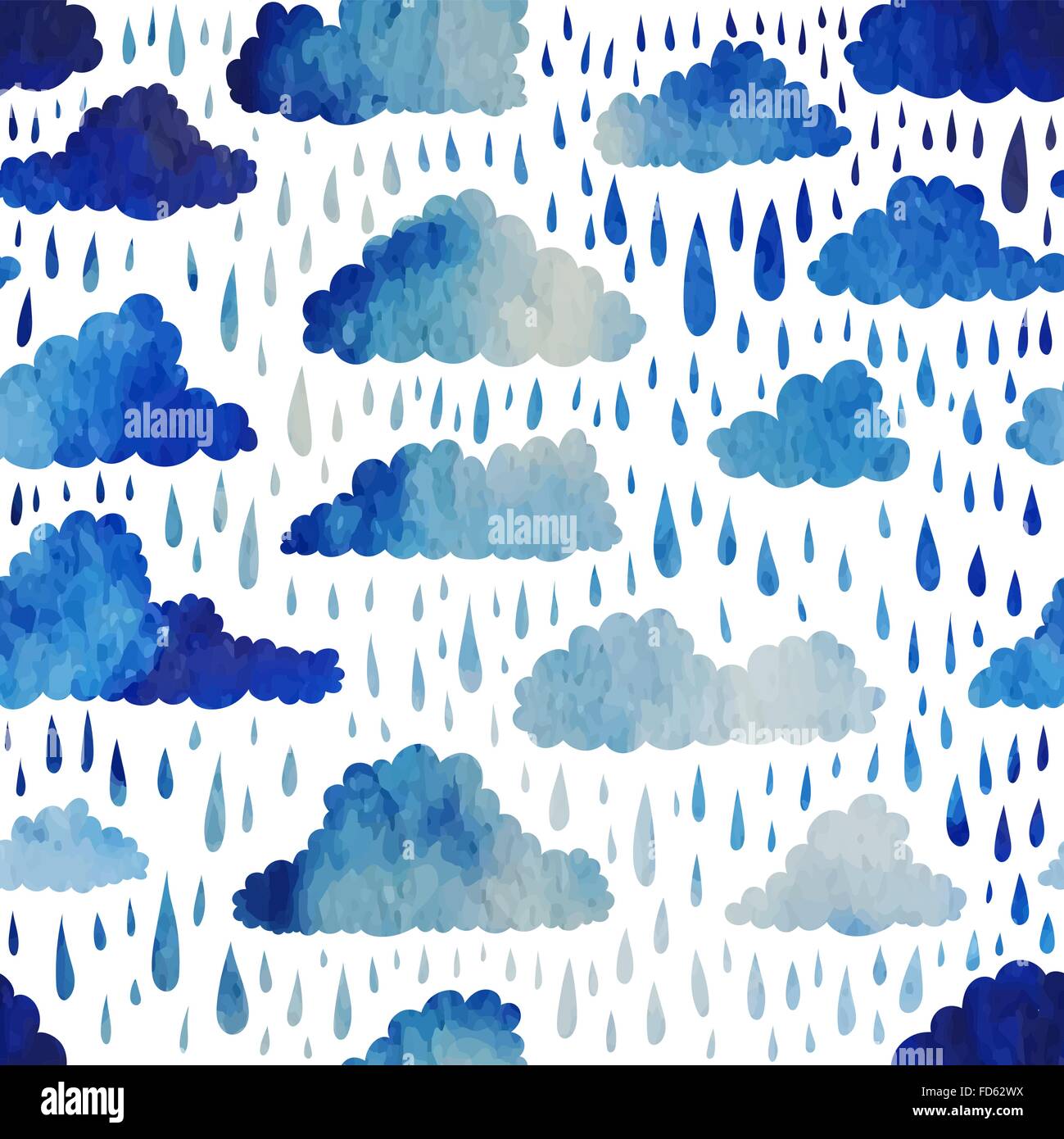 Blue watercolor clouds seamless pattern hi-res stock photography and ...