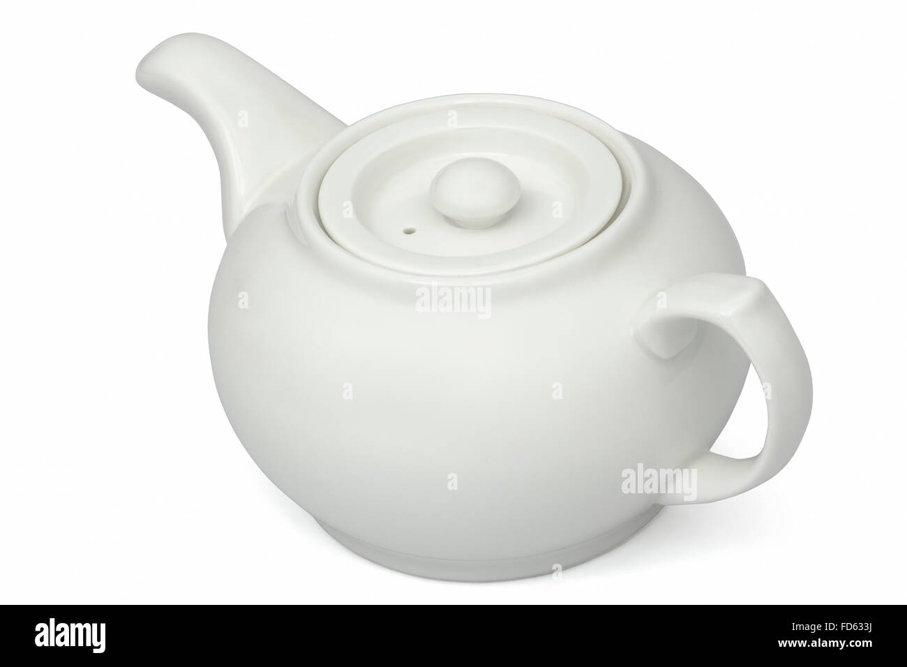White teapot, isolated on white background, with clipping path Stock ...