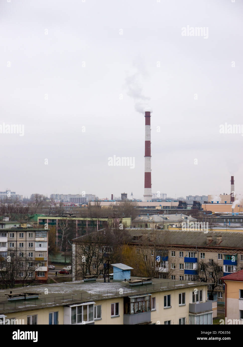 The city outdoor Factory chimneys Stock Photo - Alamy