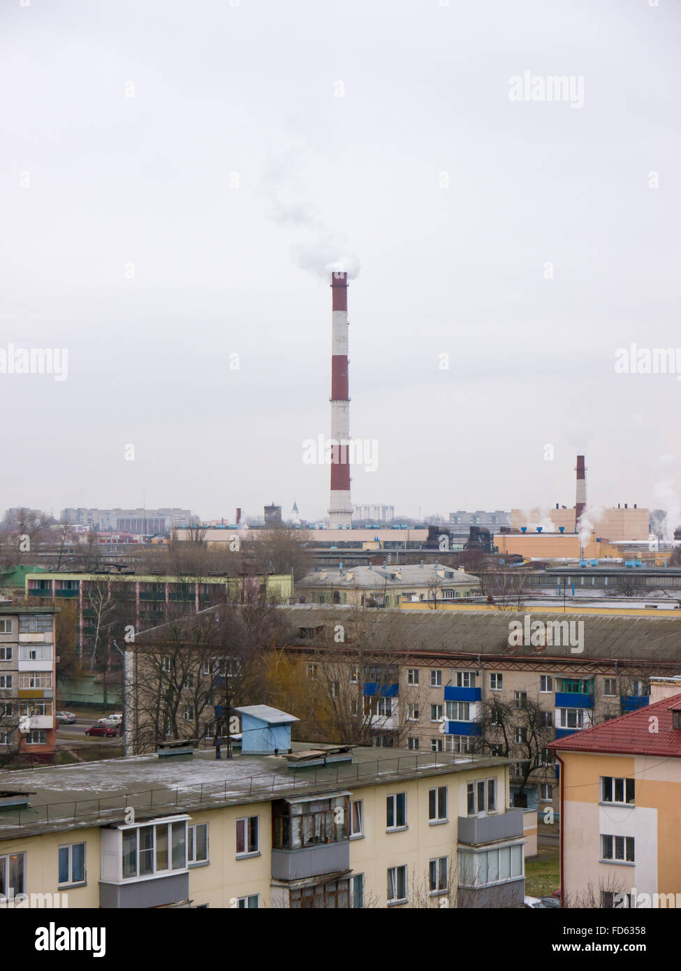 The city outdoor Factory chimneys Stock Photo - Alamy