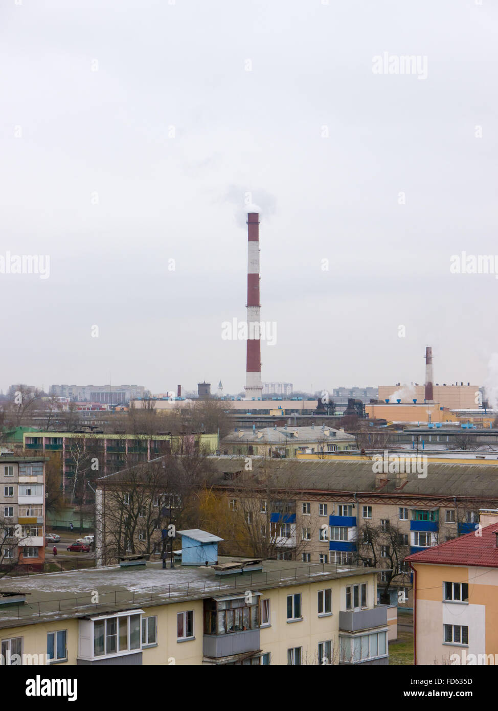 The city outdoor Factory chimneys Stock Photo - Alamy