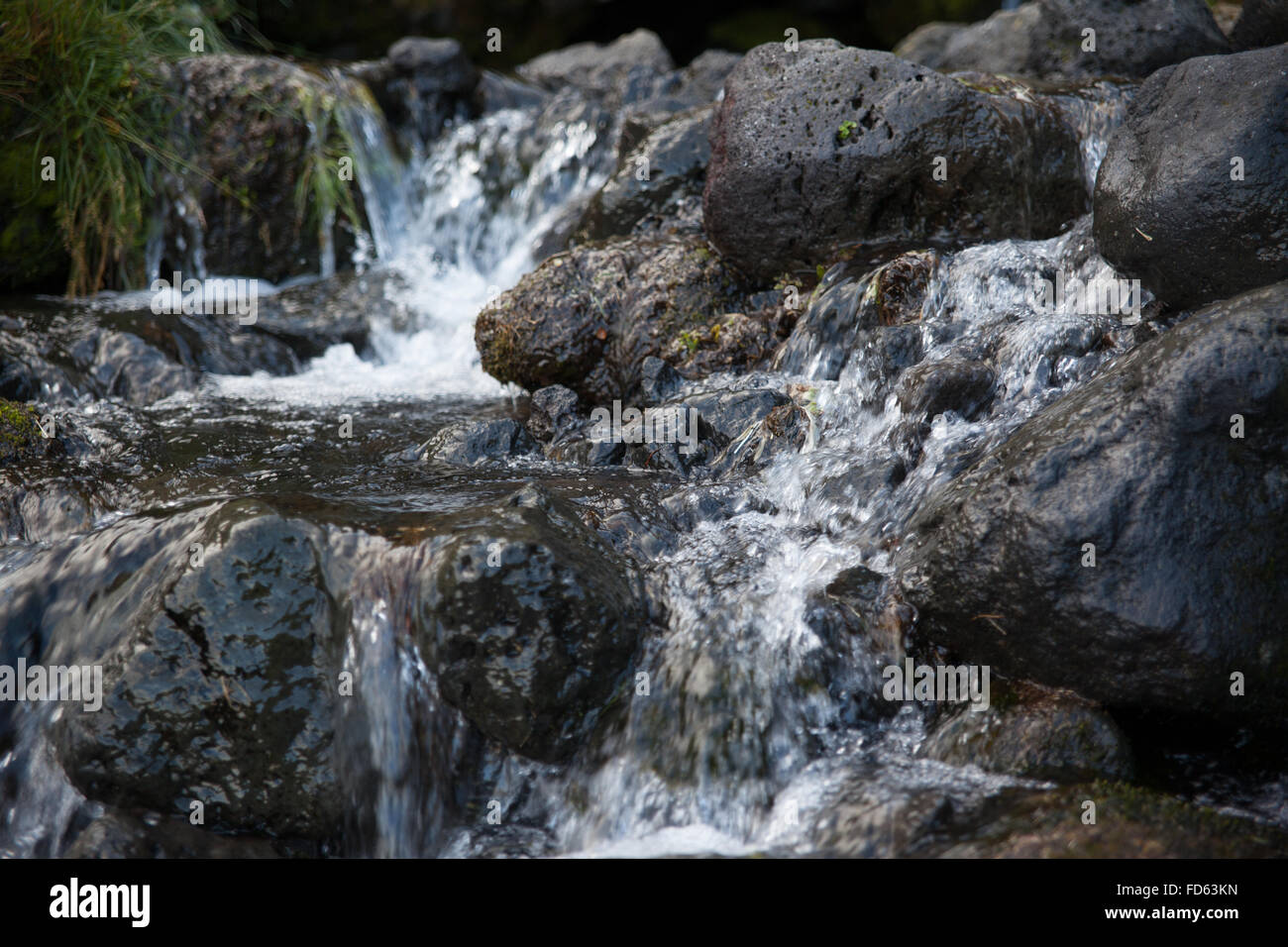 Water flowing into rocks hi-res stock photography and images - Alamy