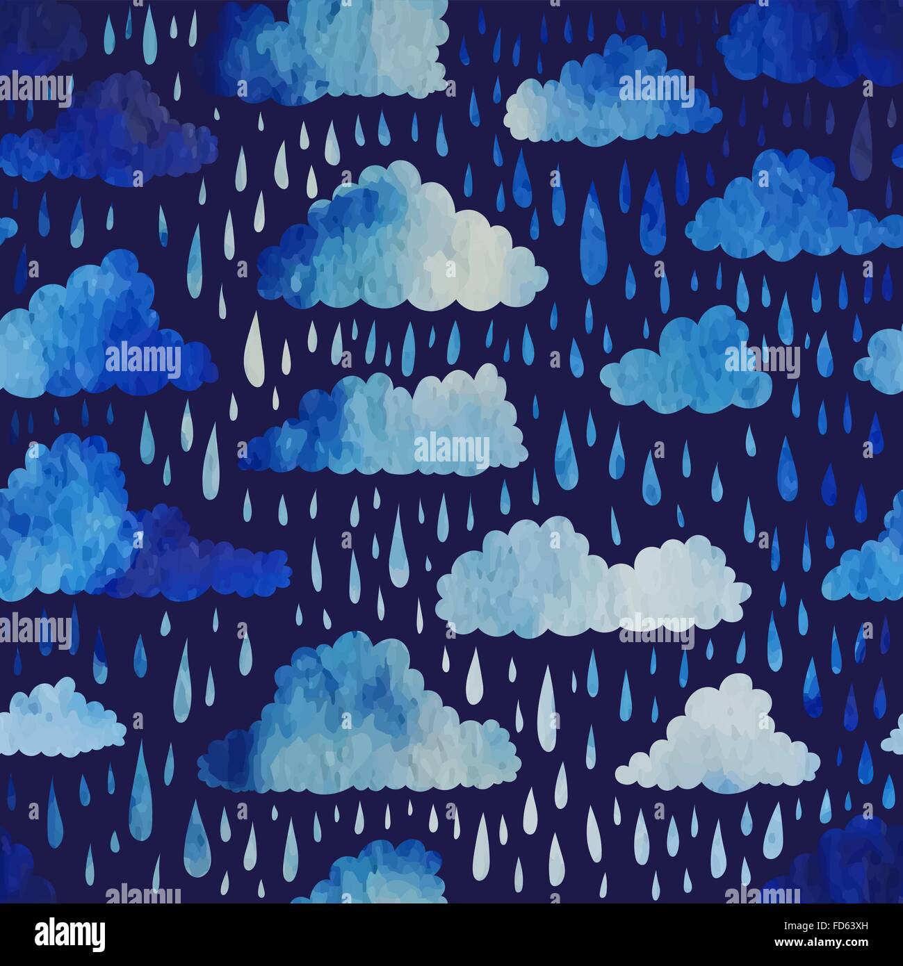 Blue watercolor clouds seamless pattern hi-res stock photography and ...