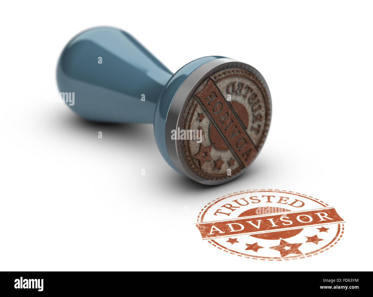 Trusted avisor rubber stamp over white background. Concept of trust in ...