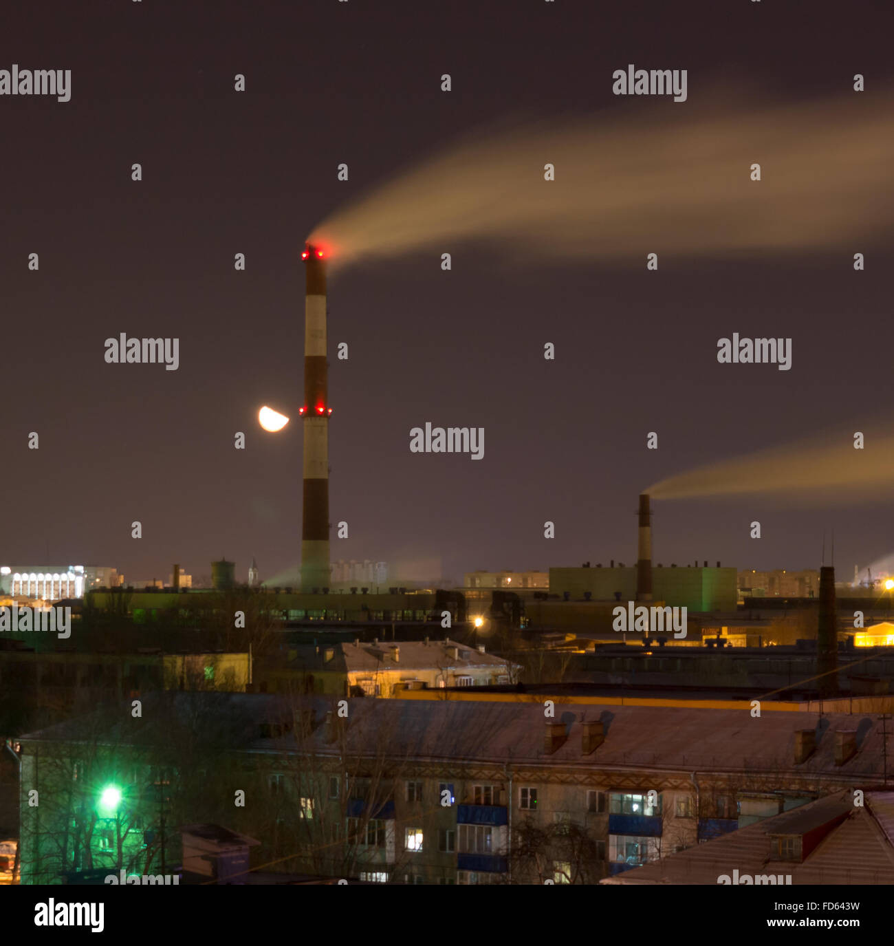 The city outdoor Factory chimneys Stock Photo - Alamy