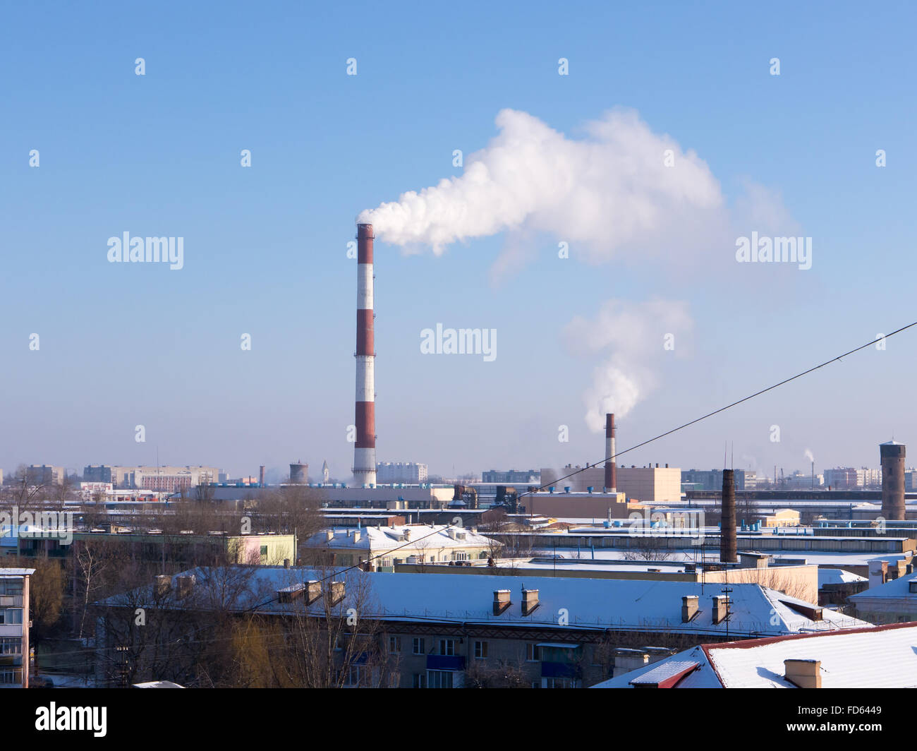 The city outdoor Factory chimneys Stock Photo - Alamy