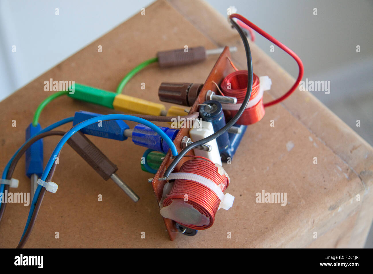 A simple two way loudspeaker crossover Stock Photo - Alamy