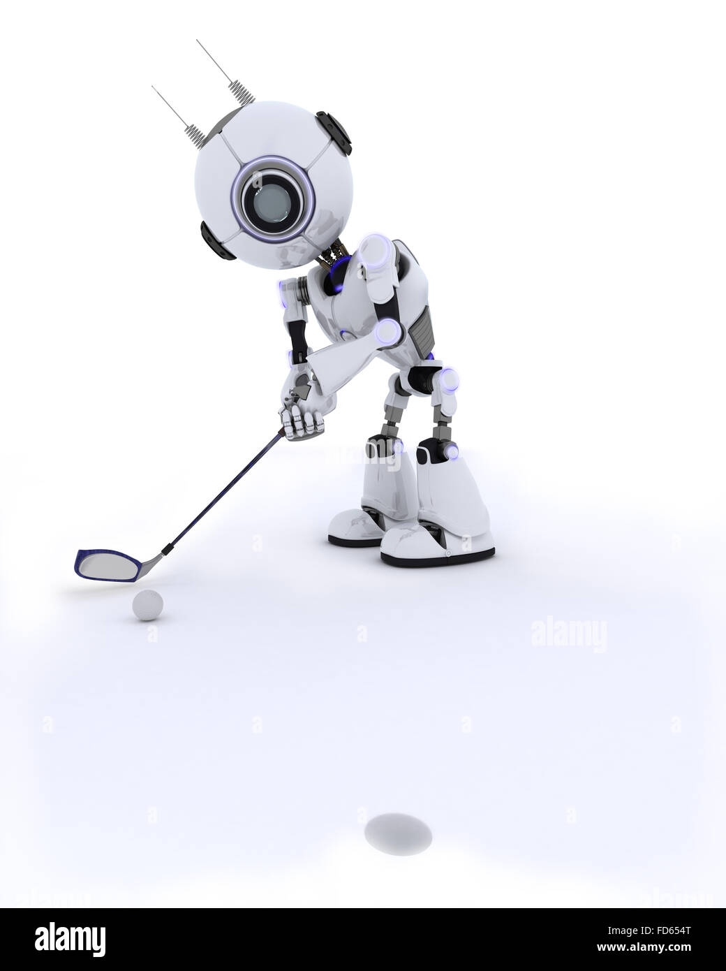 3D Render of a Robot playing golf Stock Photo - Alamy