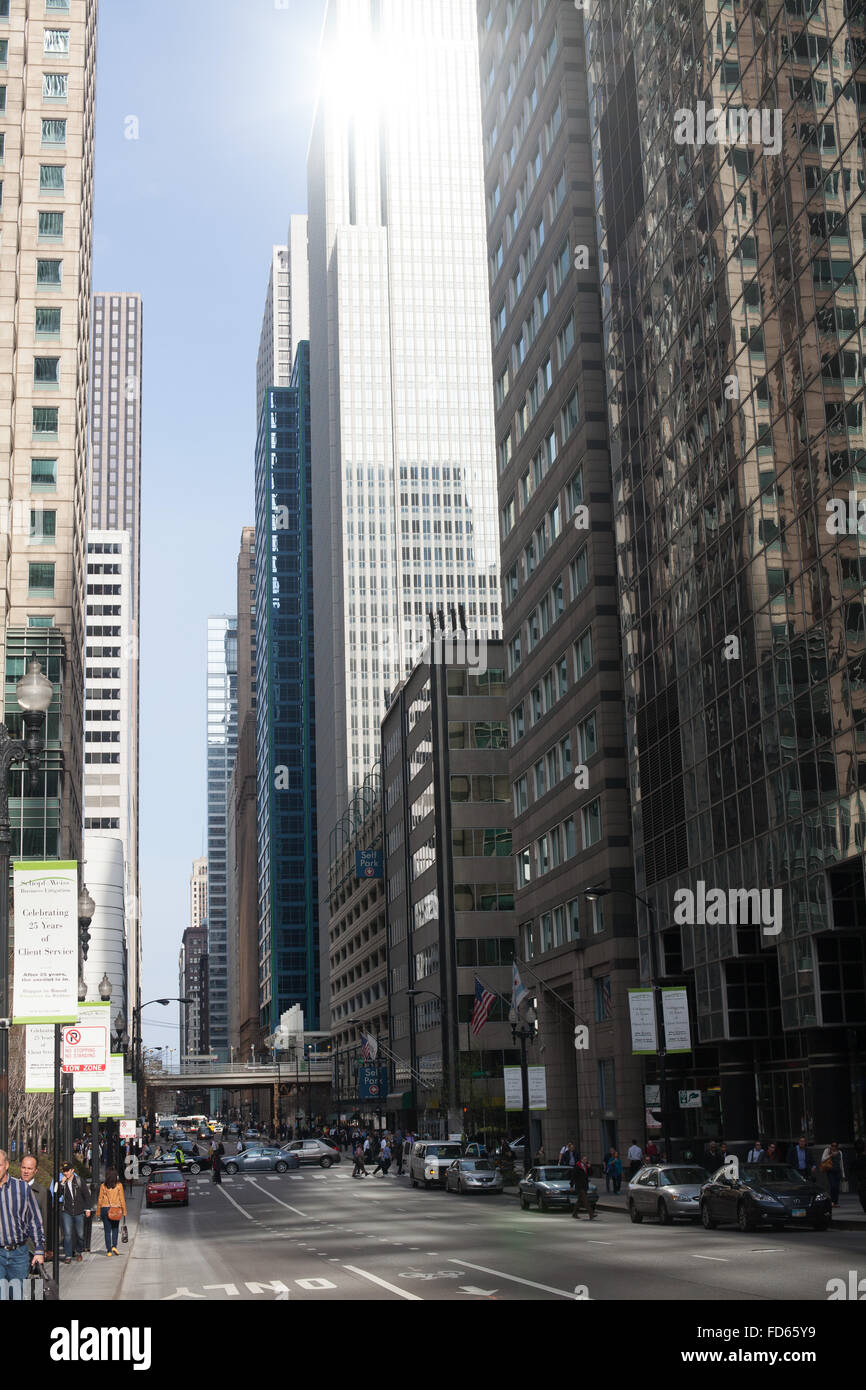Street with skyscrapers hi-res stock photography and images - Alamy