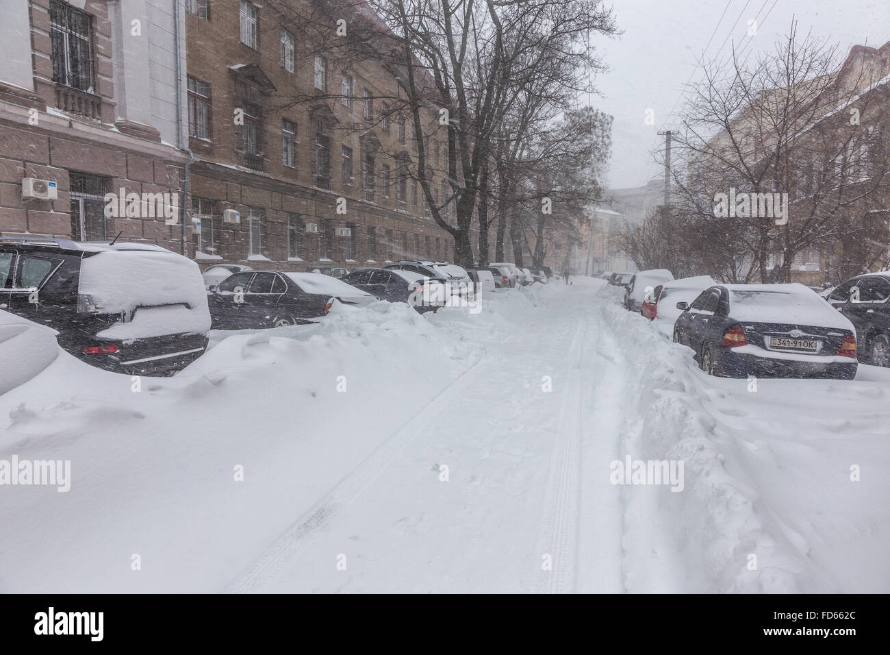 Odessa, Ukraine - January 18, 2016: A powerful cyclone, storm, heavy ...