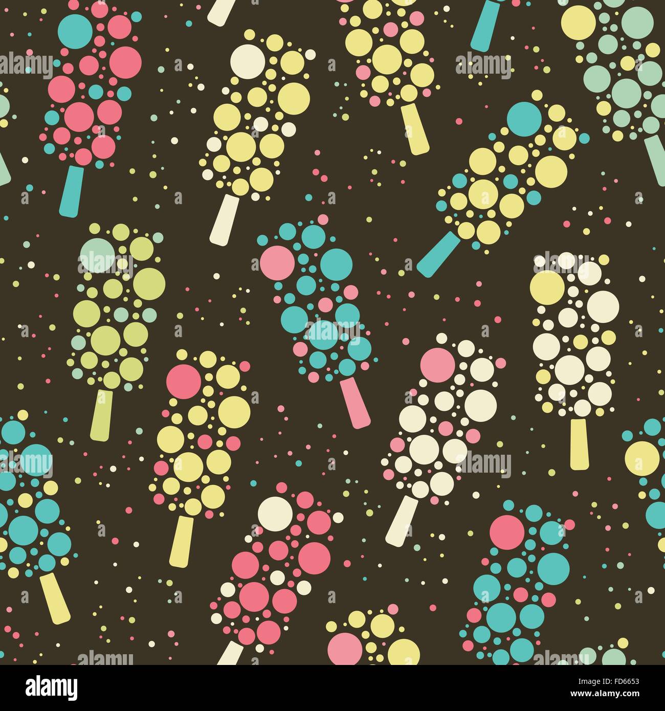 Colorful Ice Cream Seamless Pattern Vector Illustration Stock Vector