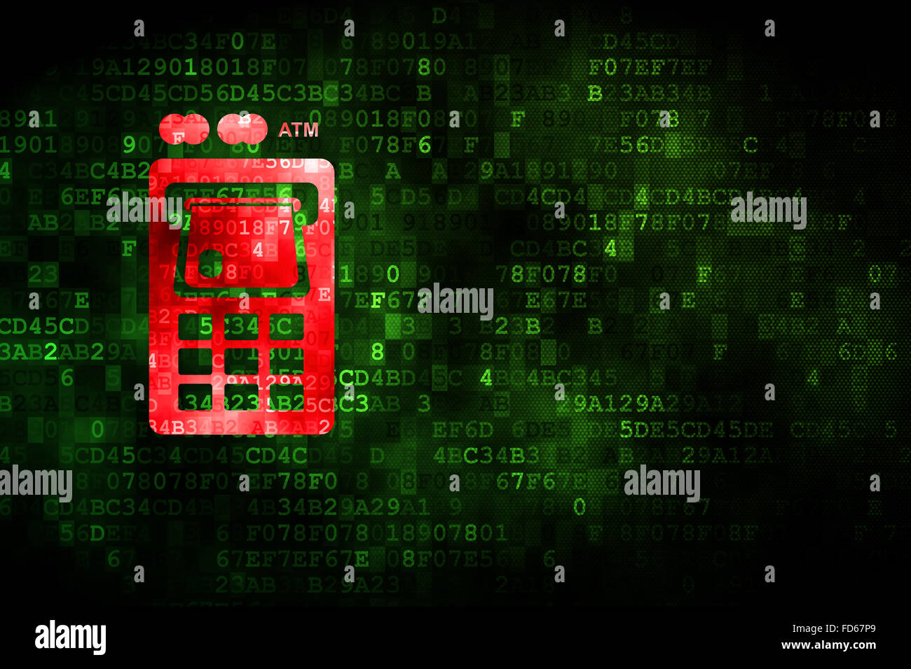Banking concept: ATM Machine on digital background Stock Photo - Alamy