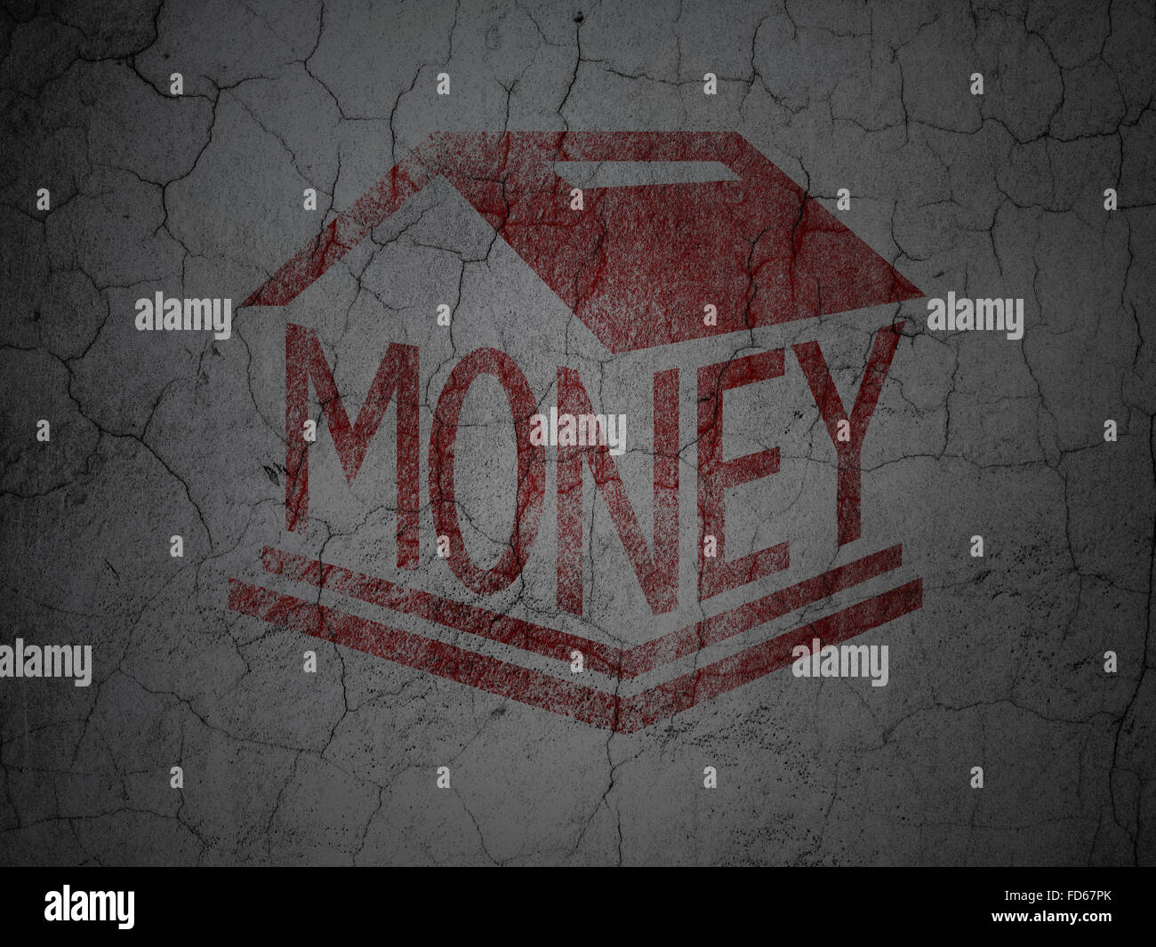 Currency concept: Money Box on grunge wall background Stock Photo - Alamy