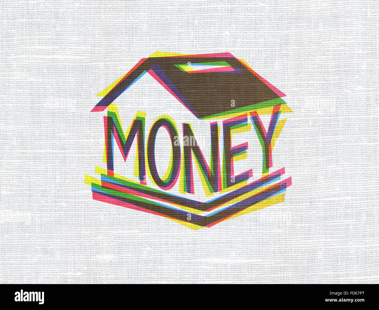 Currency concept: Money Box on fabric texture background Stock Photo ...