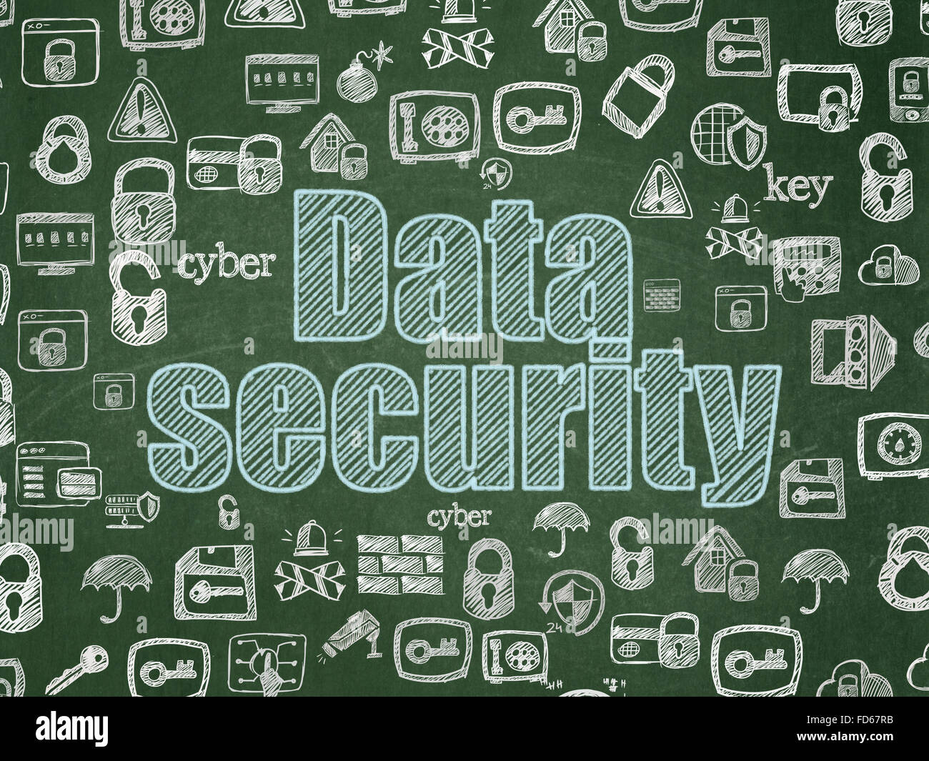 Security concept: Data Security on School Board background Stock Photo ...