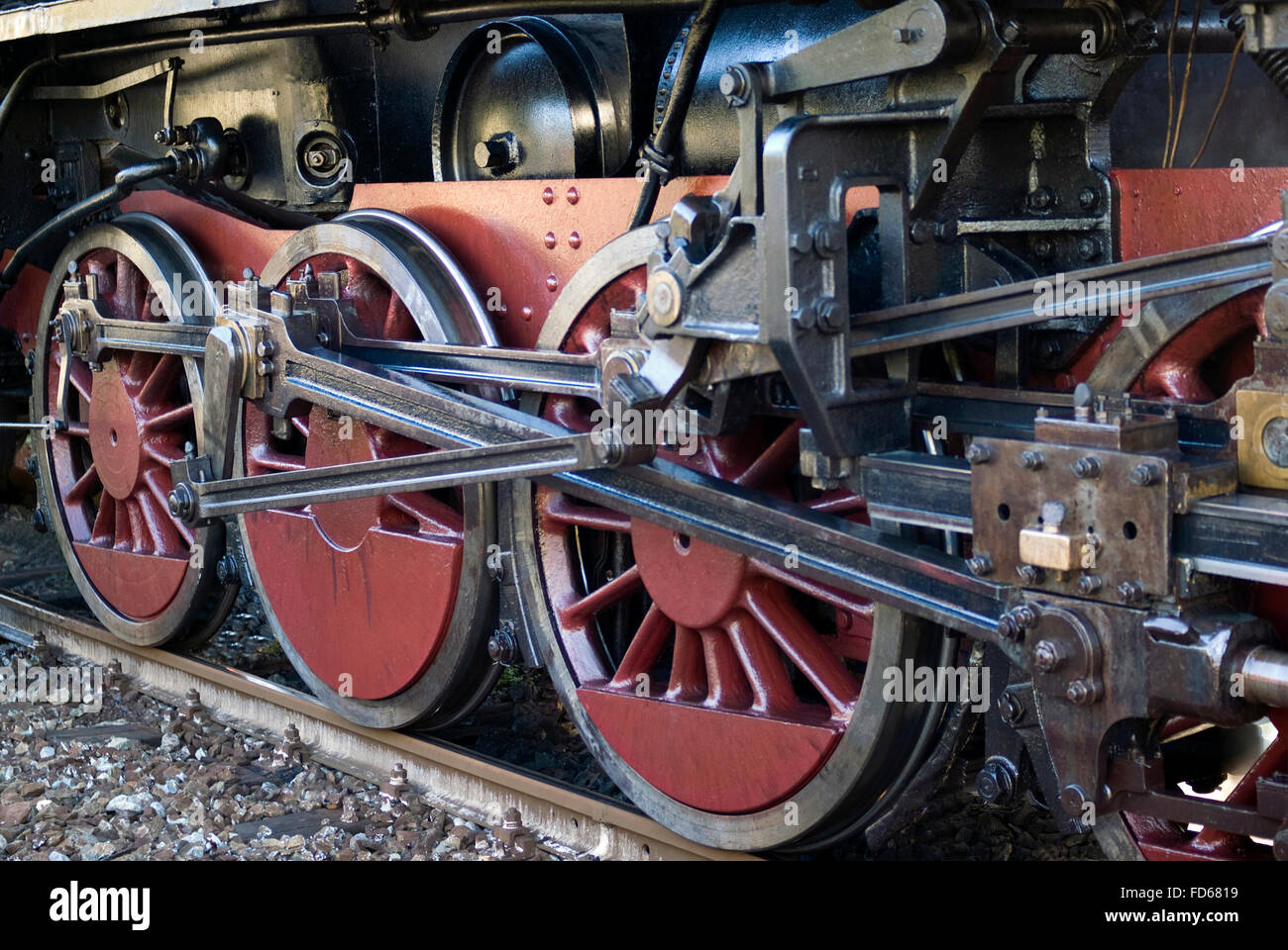 Wheels of a very old steam engine Stock Photo - Alamy