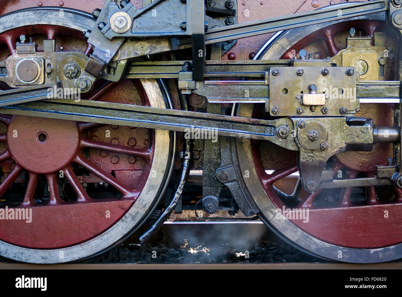 Wheels of a very old steam engine Stock Photo - Alamy