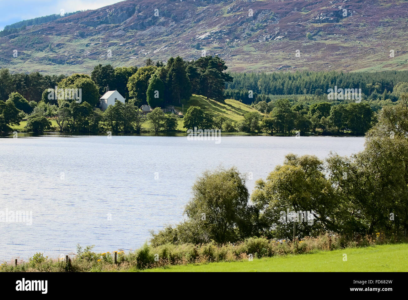 Celtic Church at Loch Alvie Stock Photo - Alamy