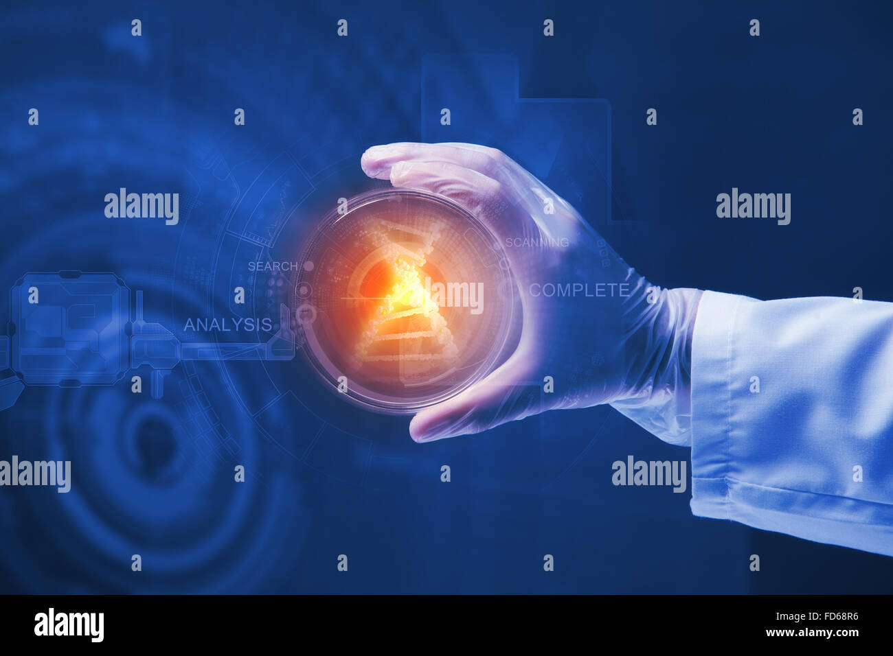 Close up image of human hand holding test tube. Science concept Stock ...