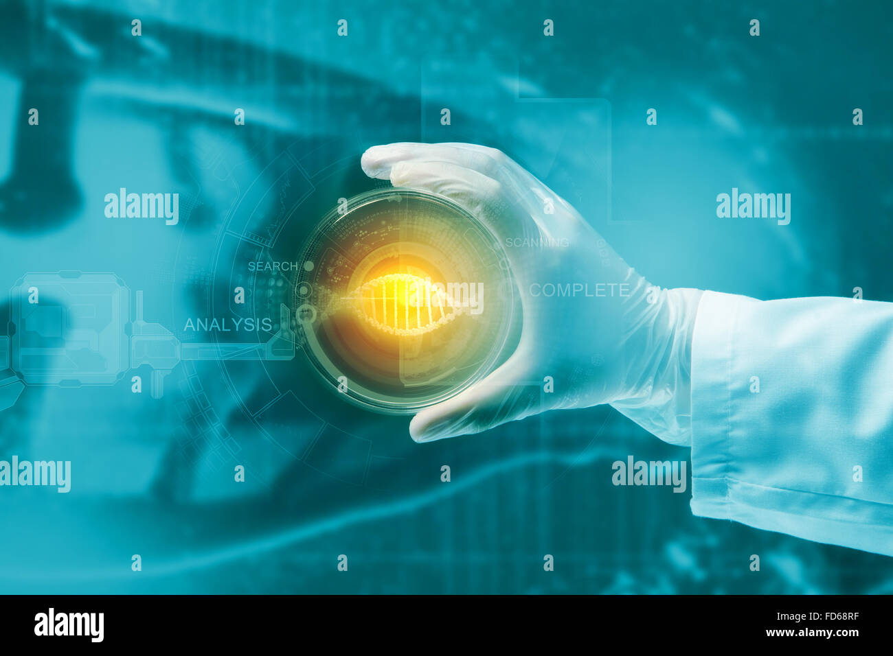 Close up image of human hand holding test tube. Science concept Stock ...