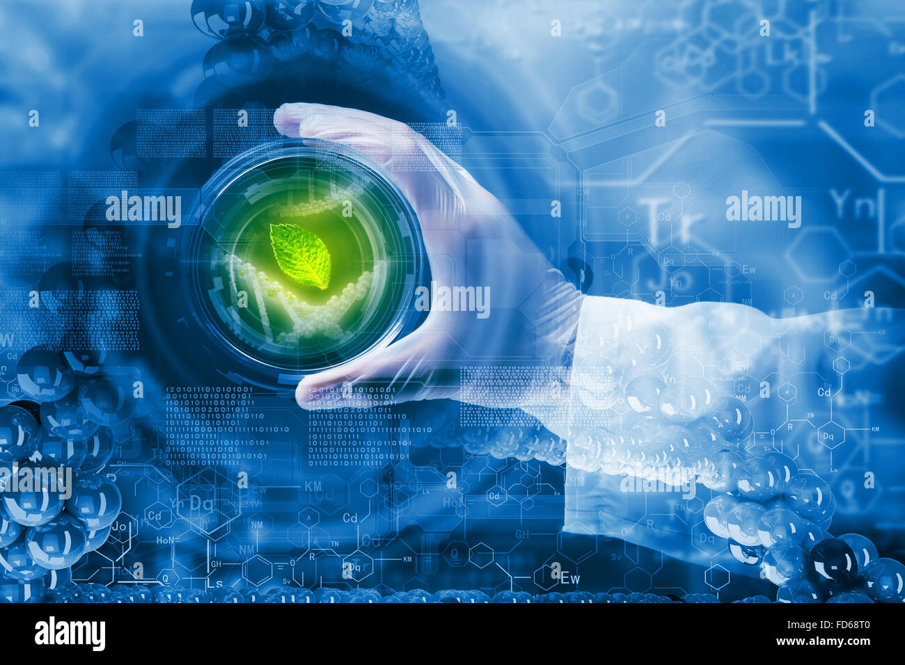 Close up image of human hand holding test tube. Science concept Stock ...
