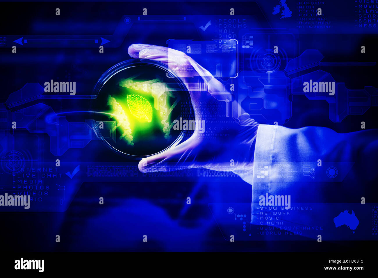 Close up image of human hand holding test tube. Science concept Stock ...